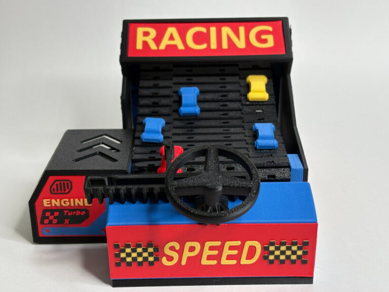 3D printed racing toy with mini cars revives days of arcade games