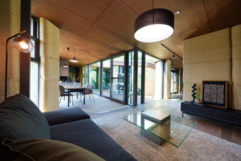 lib work's 3D printed house in japan is made from earth and lime