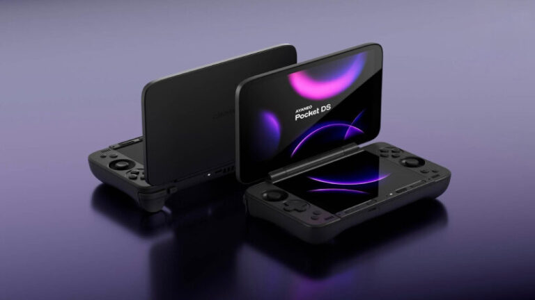 android-run ayaneo pocket DS is flip-up console with two screens