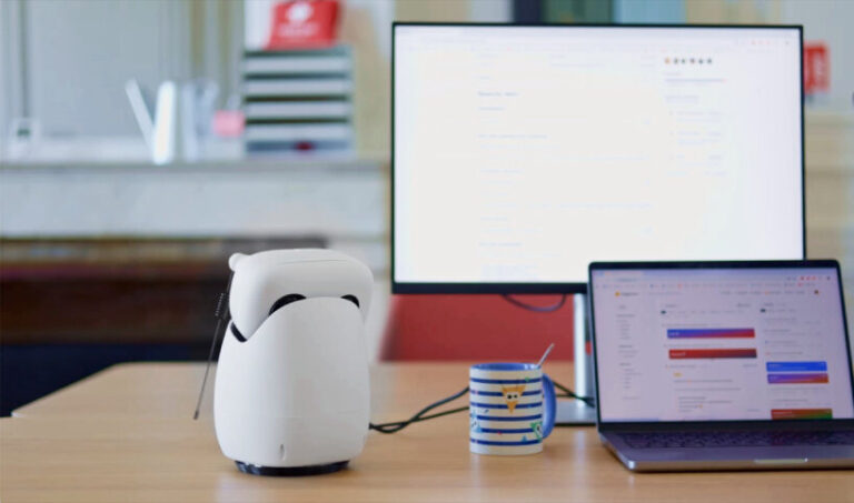 programmable desktop robot reachy mini knows and talks to people