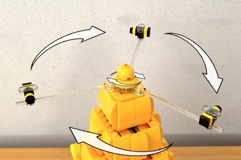 beehive made of LEGO bricks unfolds to reveal the insects working