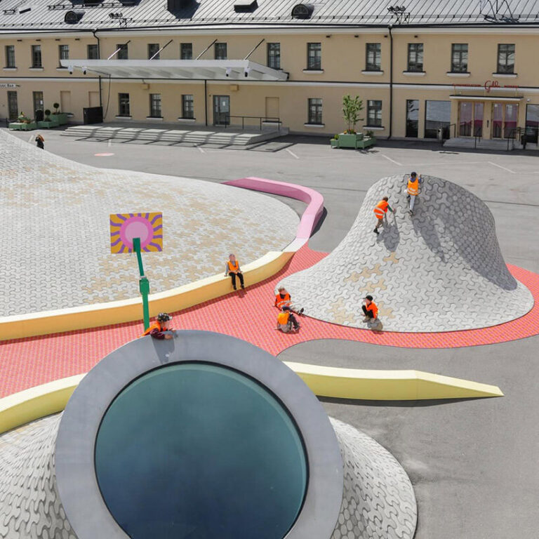 transparent happiness: yinka ilori transforms mounds of amos rex