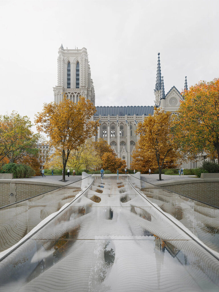 diamanti bridge reveals modular concrete system at venice show