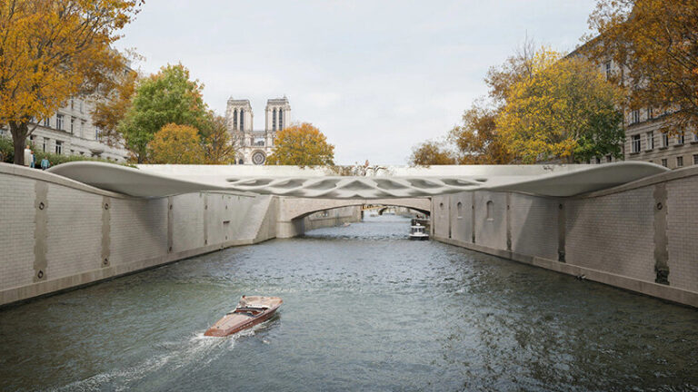 diamanti bridge reveals modular concrete system at venice show