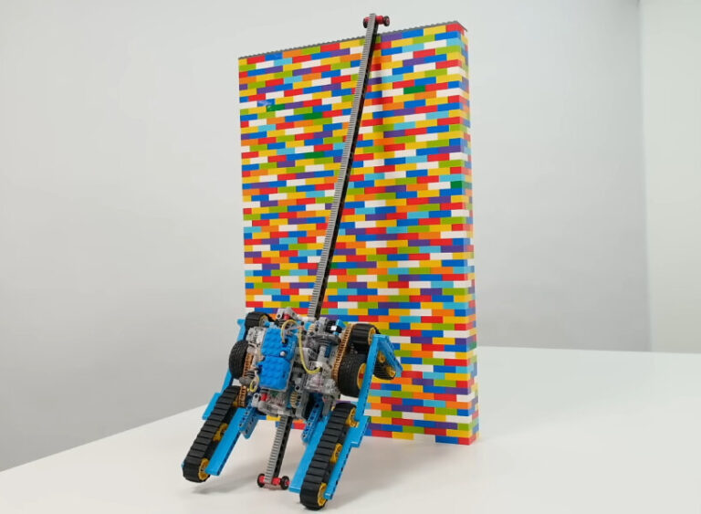 custom remote-controlled LEGO technic vehicles climb vertical wall