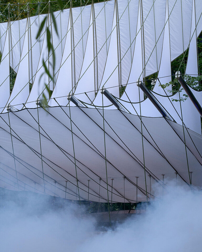 ZELT studio's curved textile canopy ripples above dekmantel stage