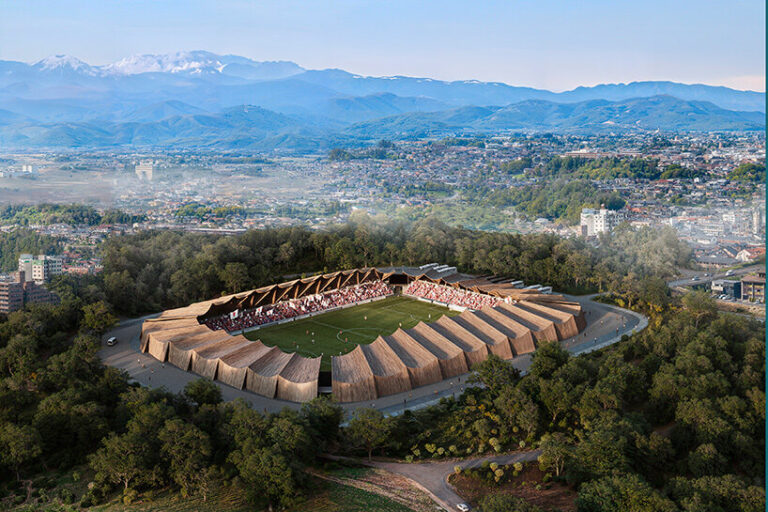 japan's first circular timber soccer stadium to be built in fukushima
