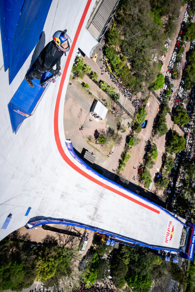 red bull builds skate ramp on centro administrativo fernando ferrari