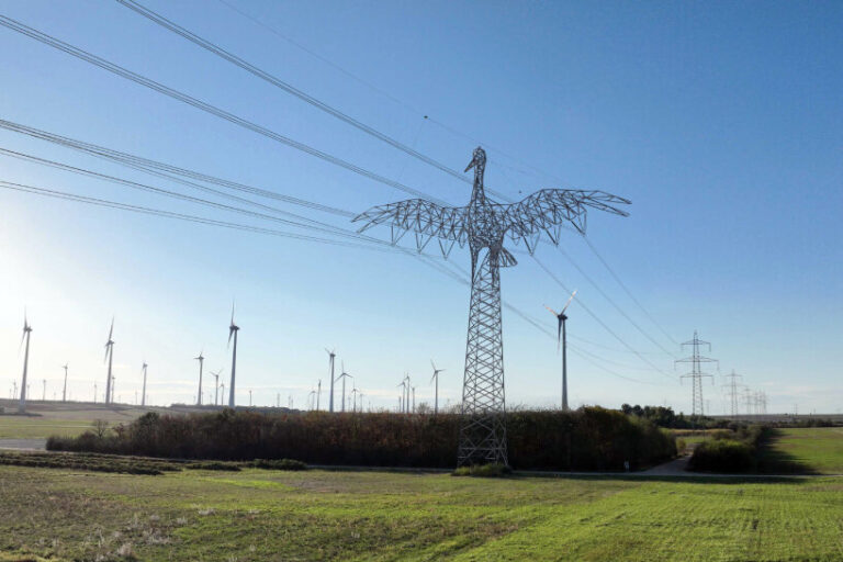 power lines shaped as animal sculptures supply energy in austria
