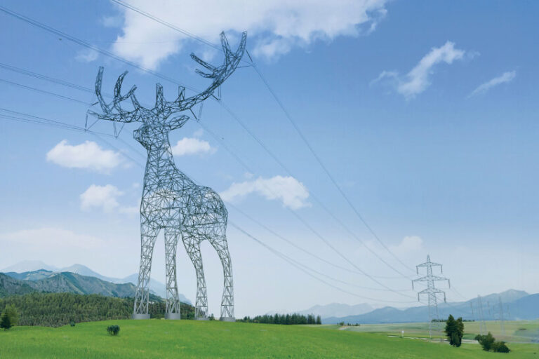 power lines shaped as animal sculptures supply energy in austria