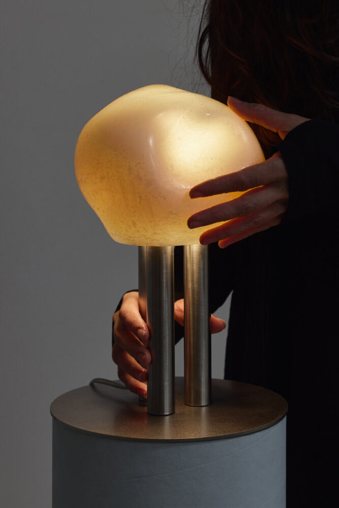 upcycled lighting collection pairs vintage parts with natural wax