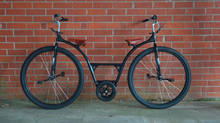 tandem penny-farthing bike lets two riders pedal it at the same time