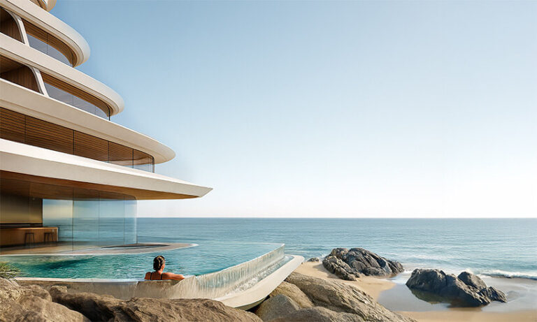 ZHA shapes stepped coastal retreat for NOT A HOTEL in japan