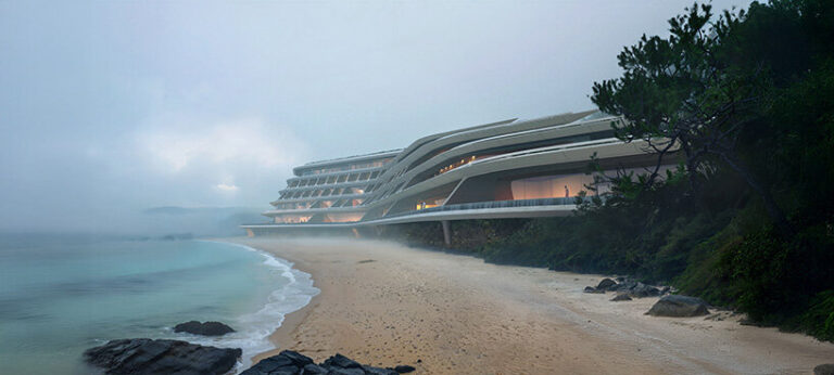 ZHA shapes stepped coastal retreat for NOT A HOTEL in japan