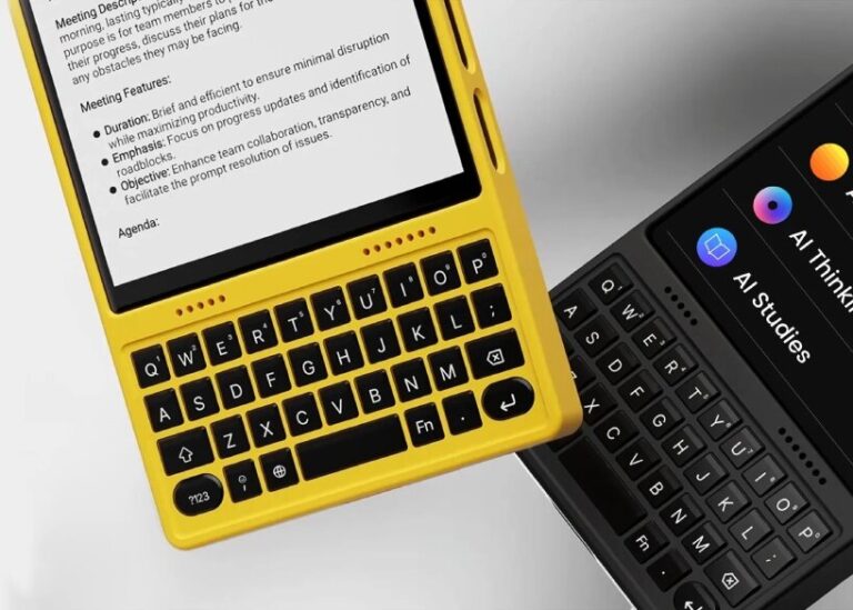 card-sized smartphone revives tactile typing using case keyboard
