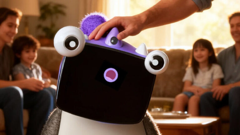 cyber pet for homes olloni shows playful emotions using a screen