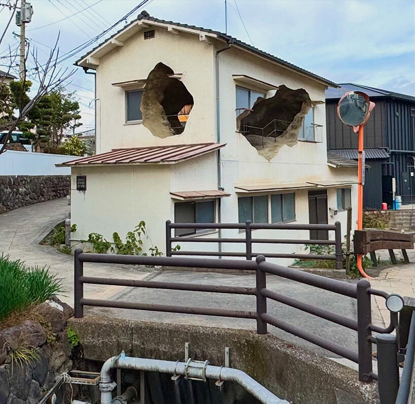 voids reveal cave-like interior inside japanese residence