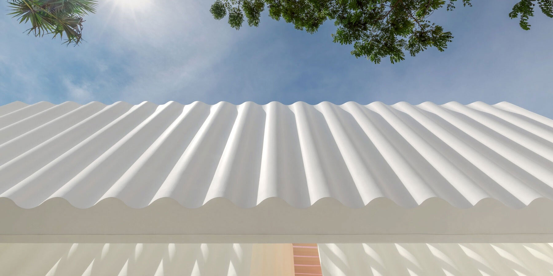 vertical wave-like white forms by onion envelop pattaya hotel